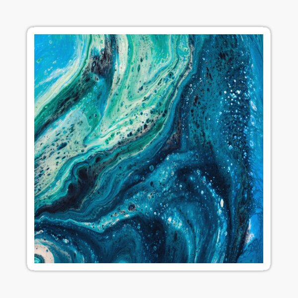 "Abstract Acrylic Pouring Blue Water" Sticker for Sale by mhfoto ...