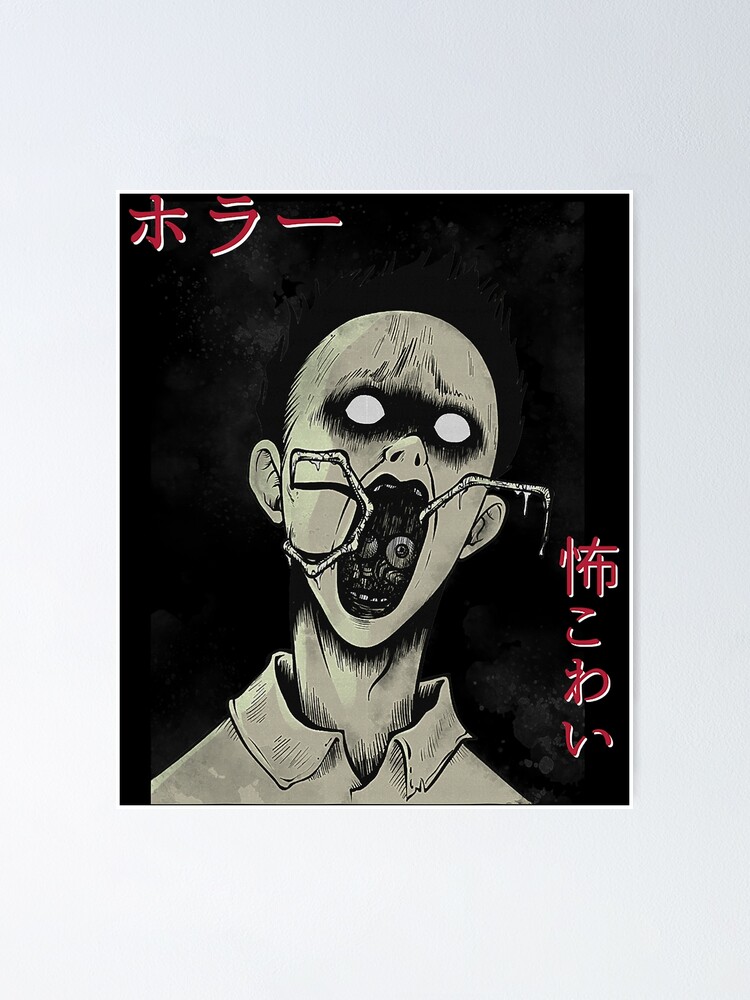 "Japanese Horror Manga Horror Comic Fan Fear Creepy Halloween" Poster ...