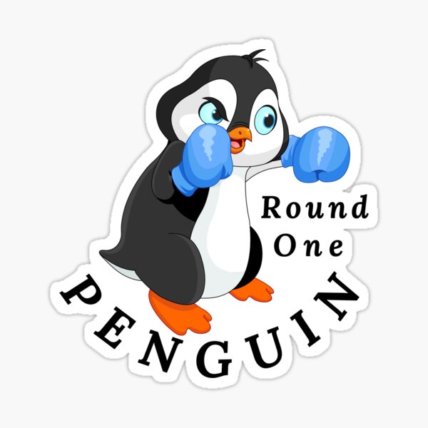"Round One Boxing Penguin" Sticker by Nickky66 | Redbubble