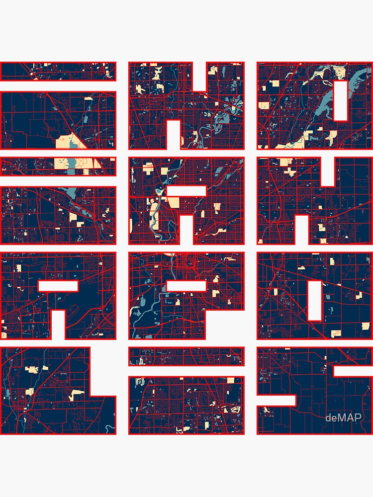 "Indianapolis City Map of Indiana, USA - Hope" Sticker for Sale by ...