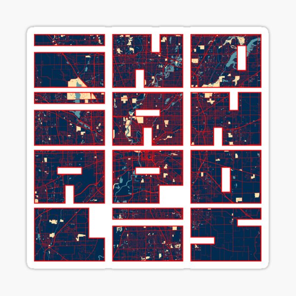 "Indianapolis City Map of Indiana, USA - Hope" Sticker for Sale by ...