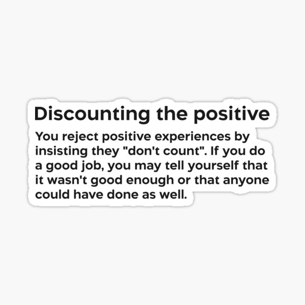 "Discounting the positive black" Sticker by EdimQuotes | Redbubble