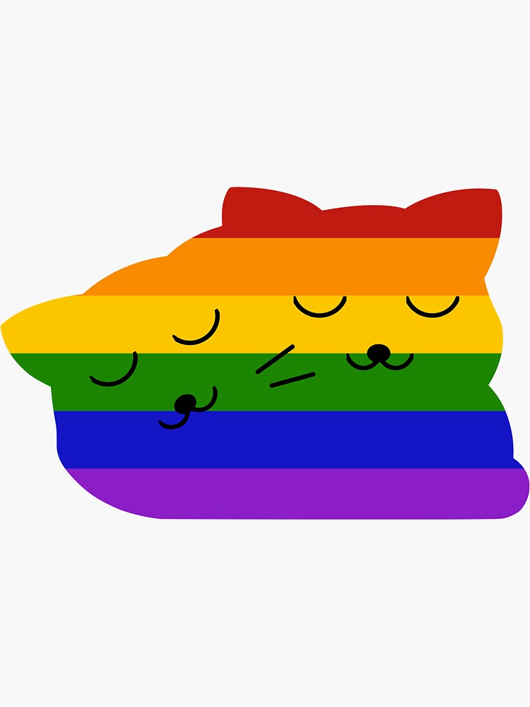 "Cute LGBT Cat" Sticker by LGBTQueer | Redbubble