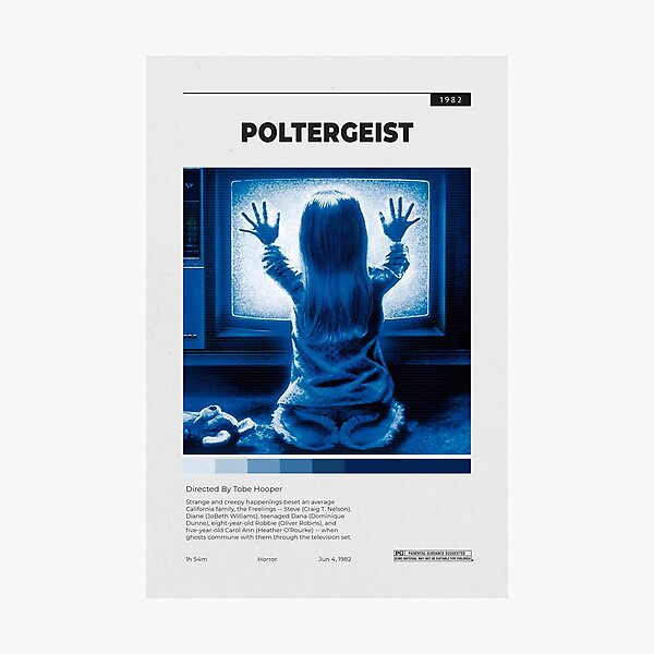 "Poltergeist 1982 horror movie blue poster" Photographic Print for Sale ...