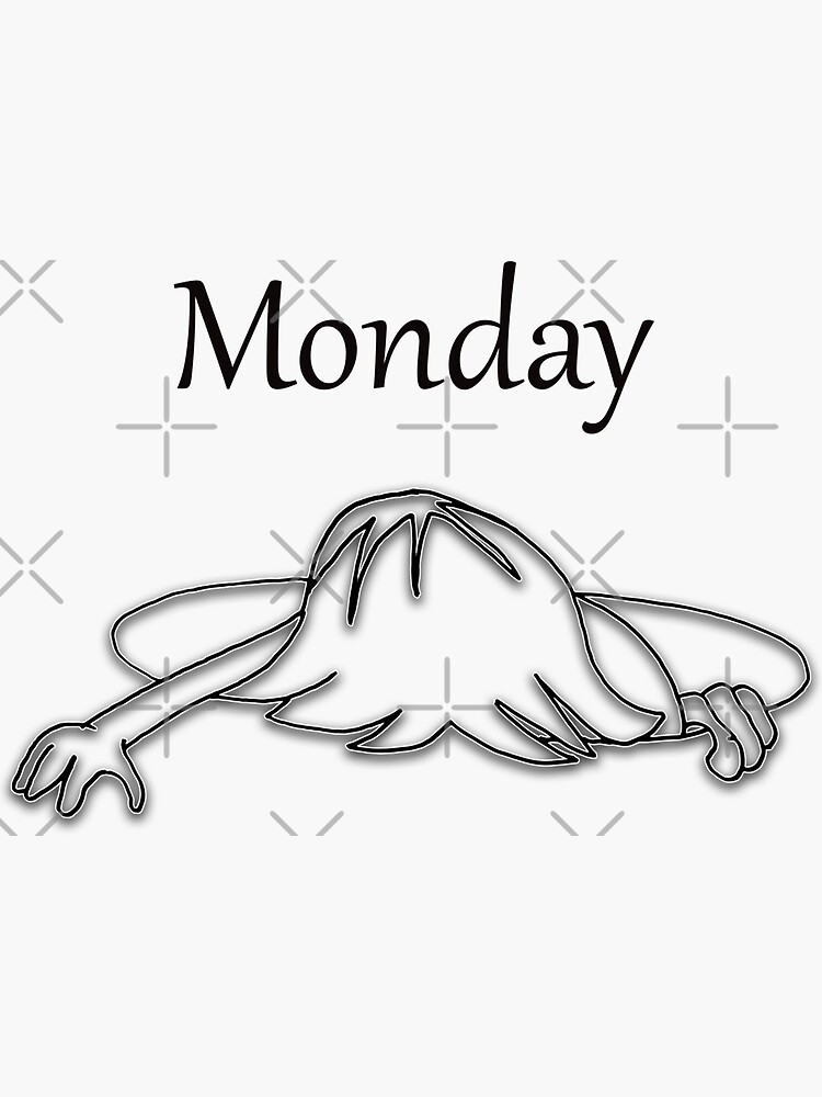 "Waking up to work - shaded lines" Sticker by Paralaxe | Redbubble