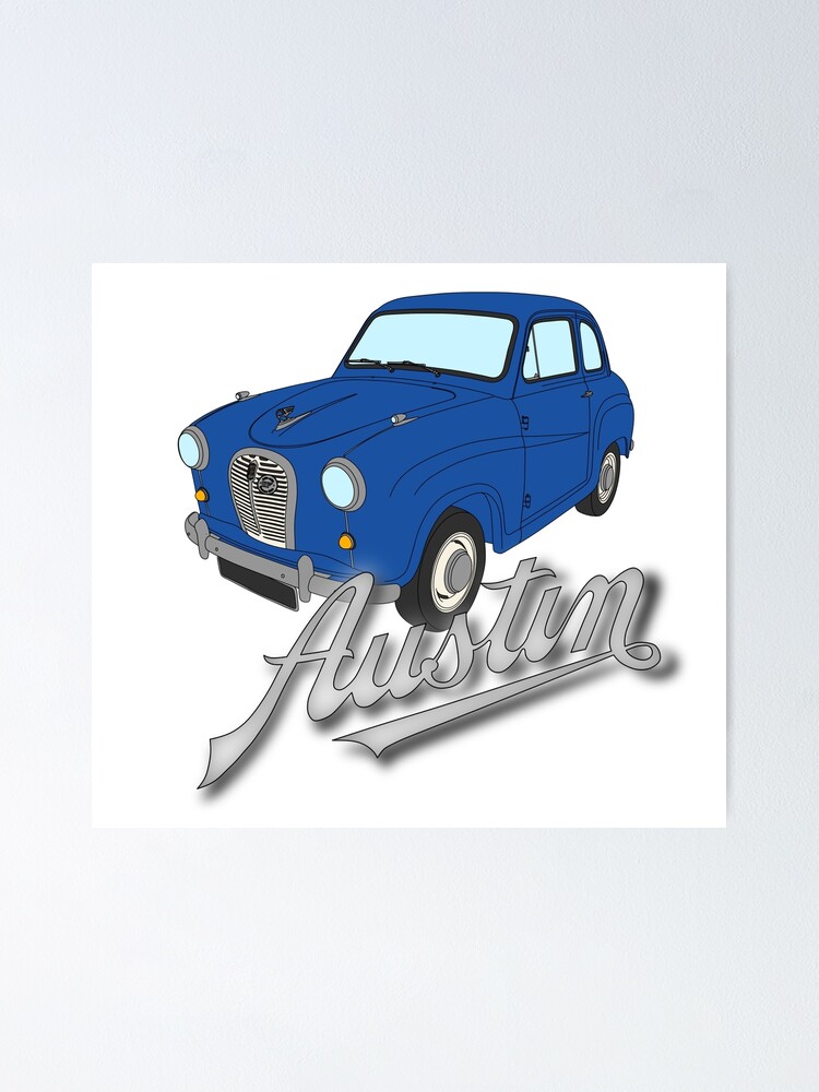 "Austin A35 - Standard, Rivera Blue" Poster by Adamasage | Redbubble