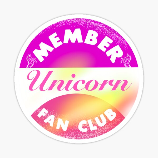 "Unicorn Fan Club" Sticker by peterdrawings | Redbubble