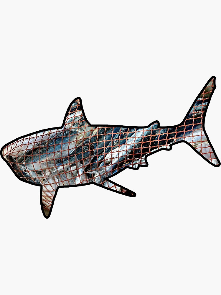 "Overfishing (Black Outline)" Sticker by PineconeValley | Redbubble