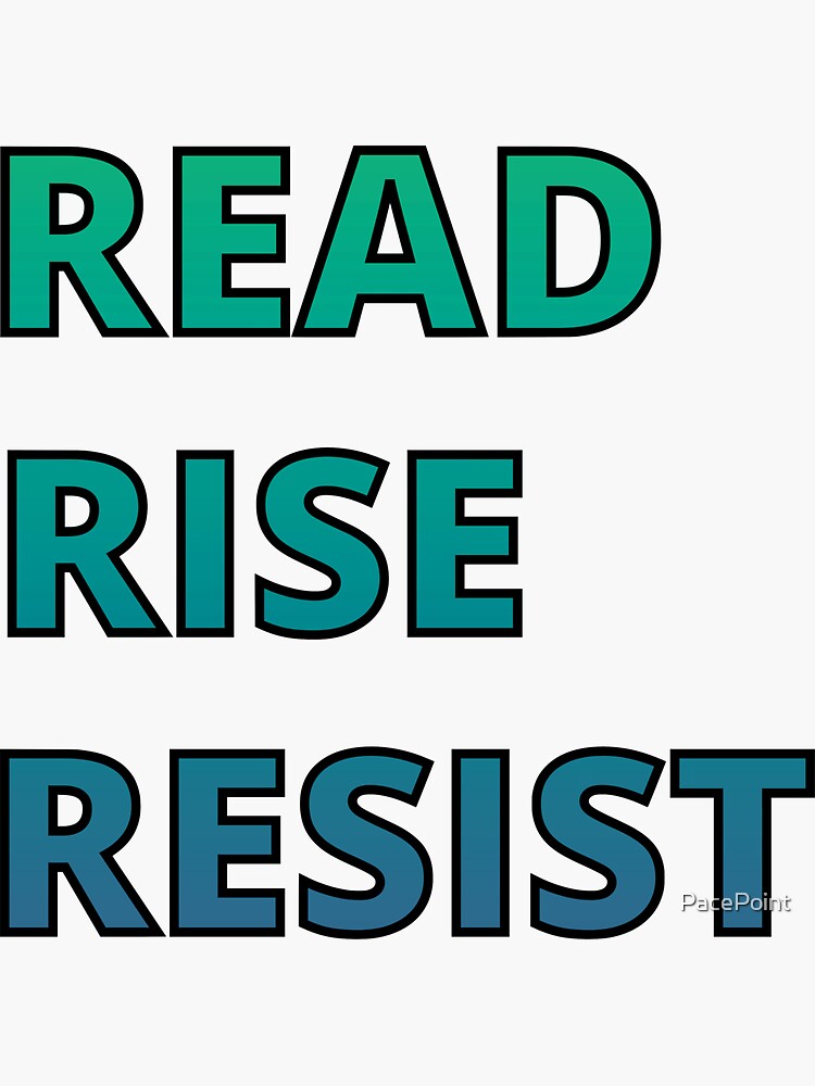 "Read rise resist-colourful-bold font-motivation-text based" Sticker by ...