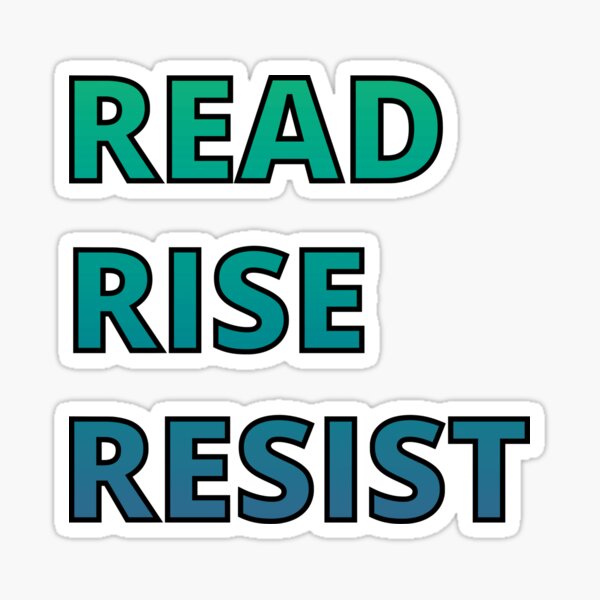 "Read rise resist-colourful-bold font-motivation-text based" Sticker by ...