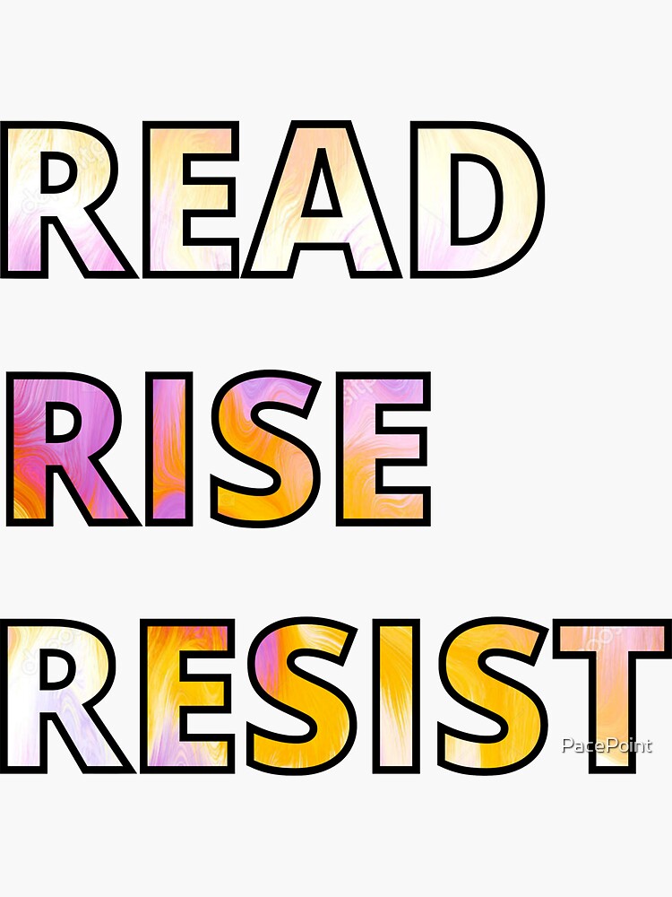 "Read rise resist-colourful-bold font-motivation-text based" Sticker by ...