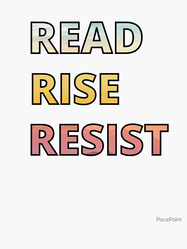"Read rise resist-colourful-bold font-motivation-text based" Sticker by ...