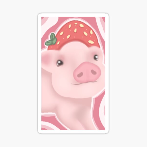 "Strawberry Pig" Sticker by Lazytoad | Redbubble