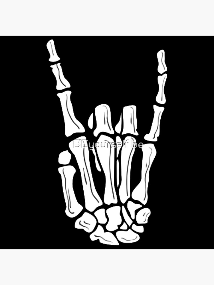 "Punk Skeleton Hand Sign in White" Poster for Sale by btscapricorn ...