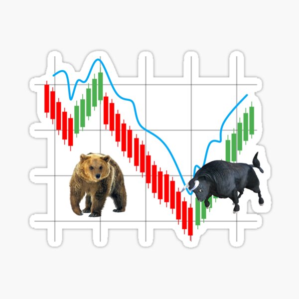 "Bull and bear market" Sticker by KseniaDr | Redbubble