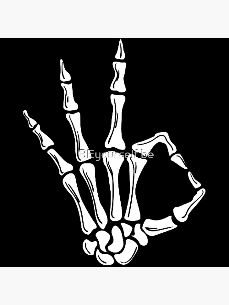 "Three Skeleton Hand Sign in White" Poster for Sale by btscapricorn ...