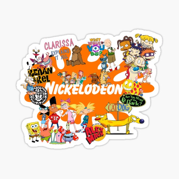 "Nickelodeon 1990s kids cartoon TV programme mashup" Sticker by ...