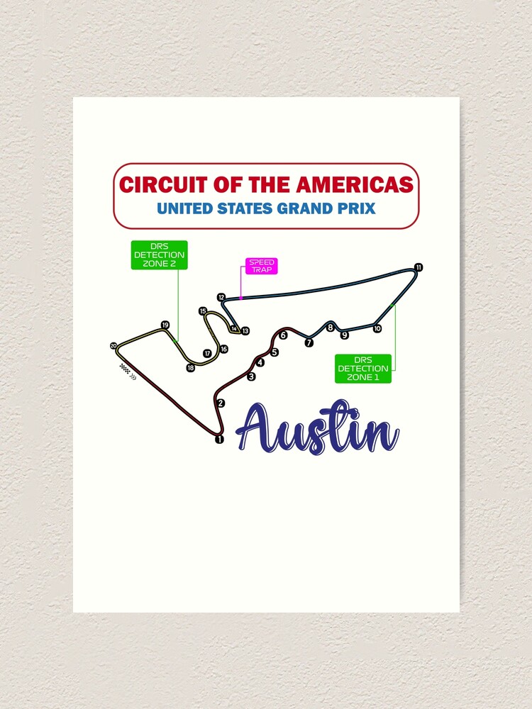 "United States Grand Prix f1 Circuit of the Americas Austin" Art Print ...