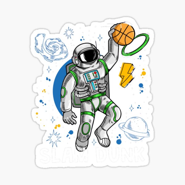 "Space Basketball Slam Dunk" Sticker by Magossa | Redbubble