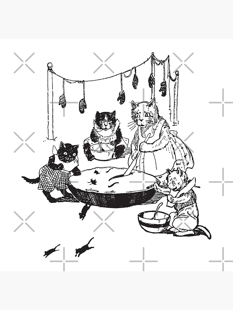 "Cat Family Cooking Dinner" Poster for Sale by cartoon-stories | Redbubble