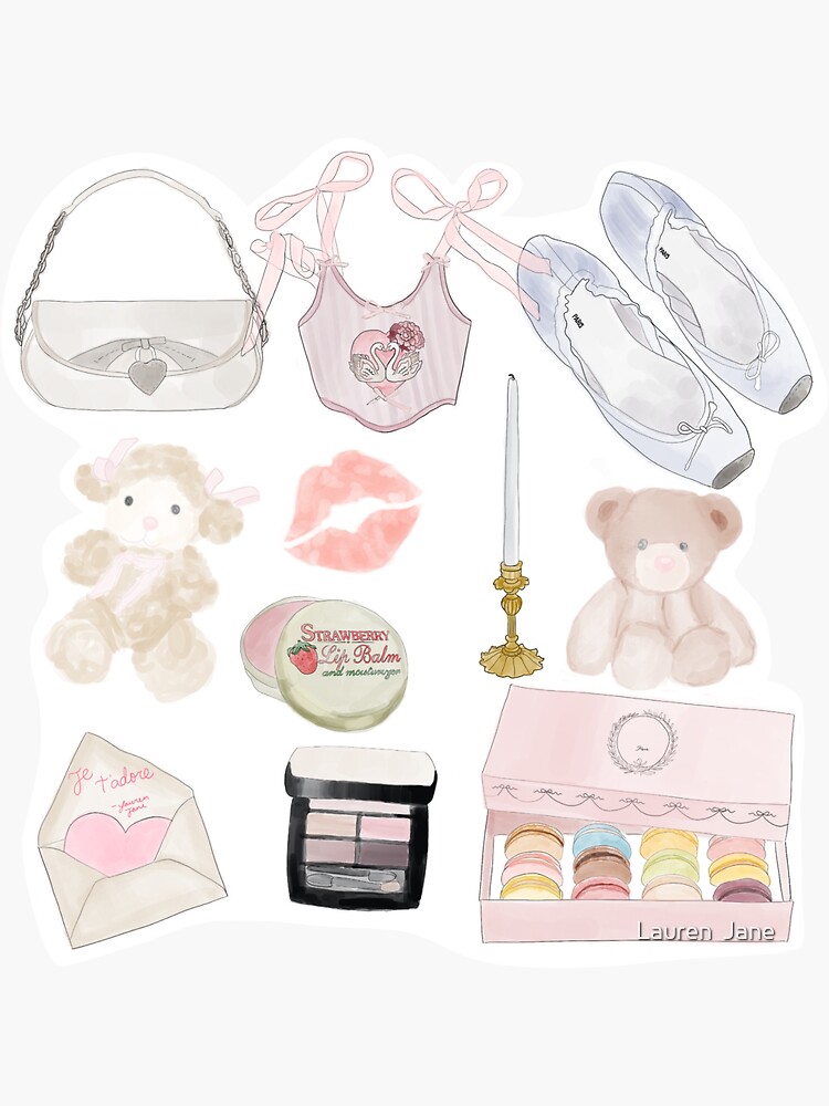 "dollette mood board " Sticker for Sale by Lauren Jane୨୧ | Redbubble