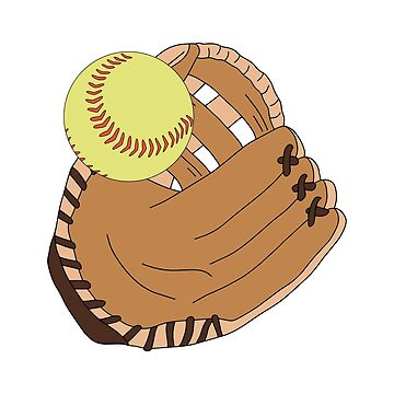"softball and glove" Sticker for Sale by oliviaott | Redbubble