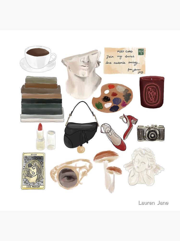 "dark academia mood board " Art Print for Sale by itgirllj | Redbubble