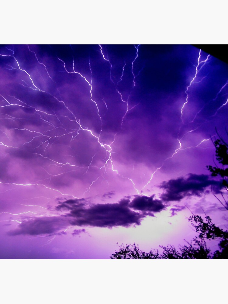 "Purple thunder" Sticker by Weljash | Redbubble