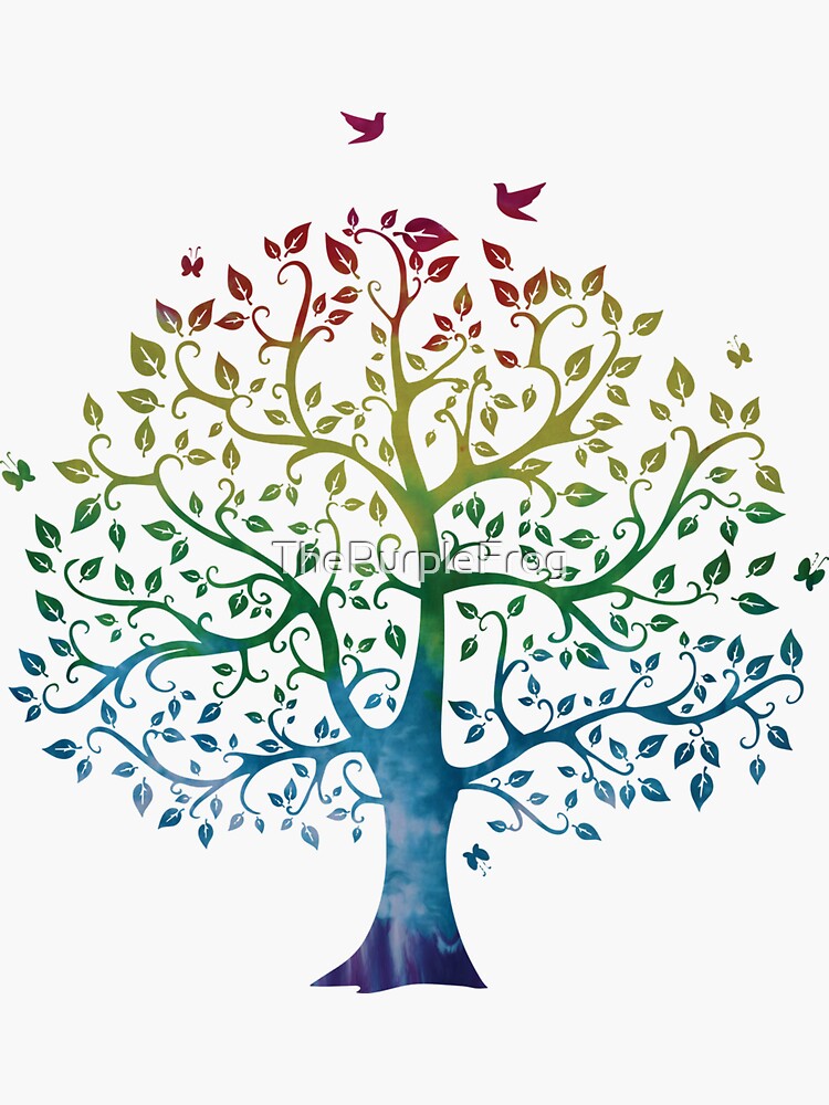 "Rainbow Tree of Life" Sticker by ThePurpleFrog | Redbubble