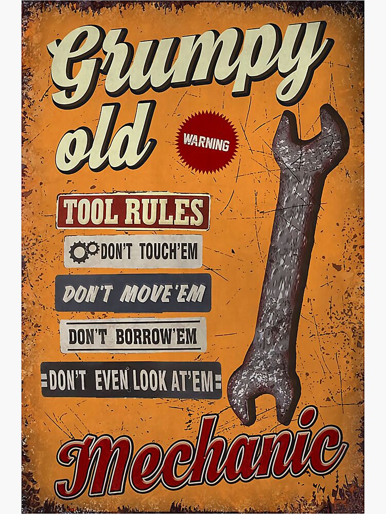 "Mechanic Grumpy Old" Sticker for Sale by BizarreHip85 | Redbubble