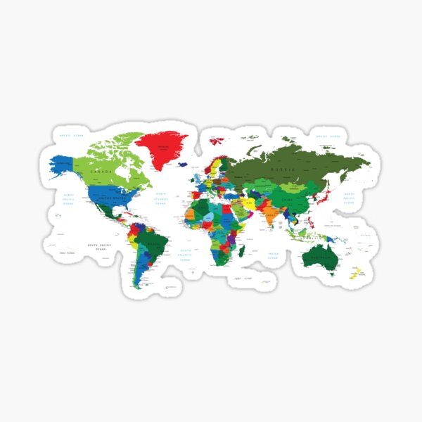 "World Map" Sticker by abbazabba | Redbubble