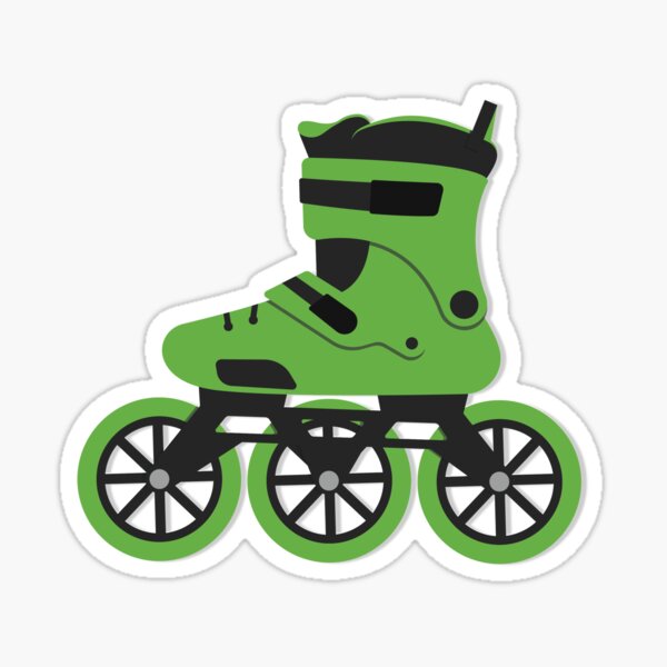 "Green Rollerblade Sticker" Sticker for Sale by MyZona | Redbubble