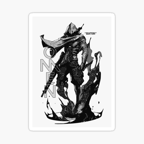 "Omen Line Art" Sticker by kmnaui | Redbubble