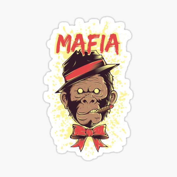 "Funny Mafia Monkey" Sticker by Starlashop | Redbubble