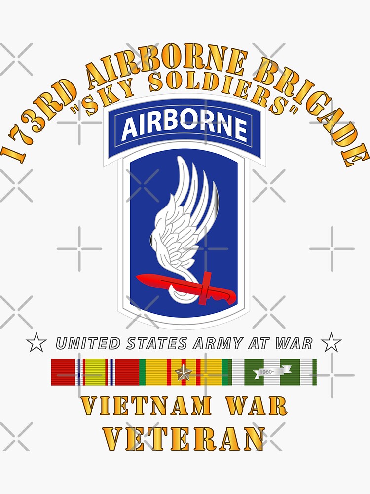 "Army - 173rd Airborne Bde - Sky Soldiers - Vietnam War Vet - Short V" Sticker by twix123844 ...