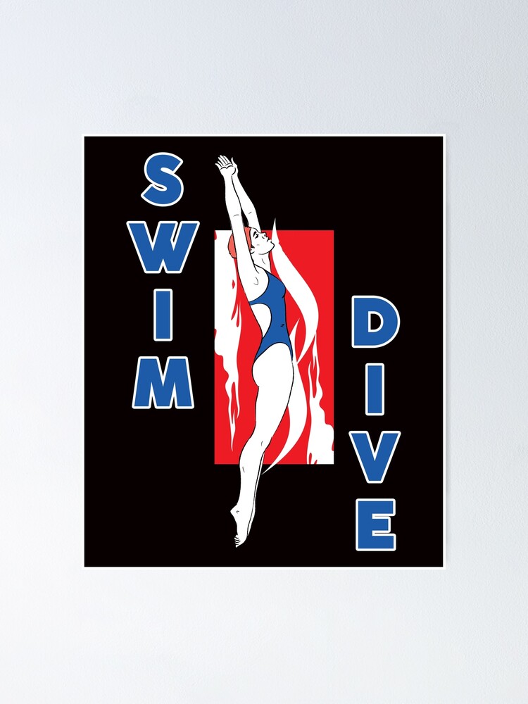 "Swim Dive Swimming Pool Swimmer Water Sports Coach Athlete" Poster for ...