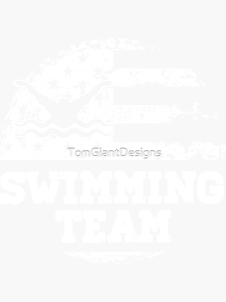 "Swimming Team American US Flag Swimmer Swim Athlete Coach" Sticker by ...