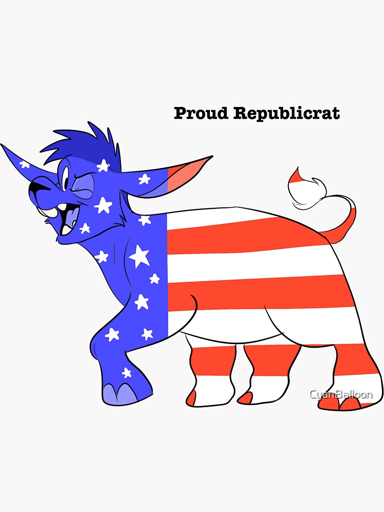 "Proud Republicrat " Sticker for Sale by CyanBalloon | Redbubble