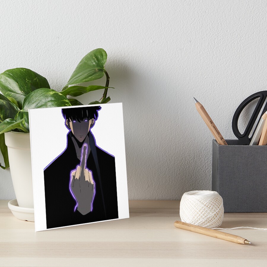 "Solo Leveling - Sung Jin Woo Middle Finger" Art Board Print by Dex ...