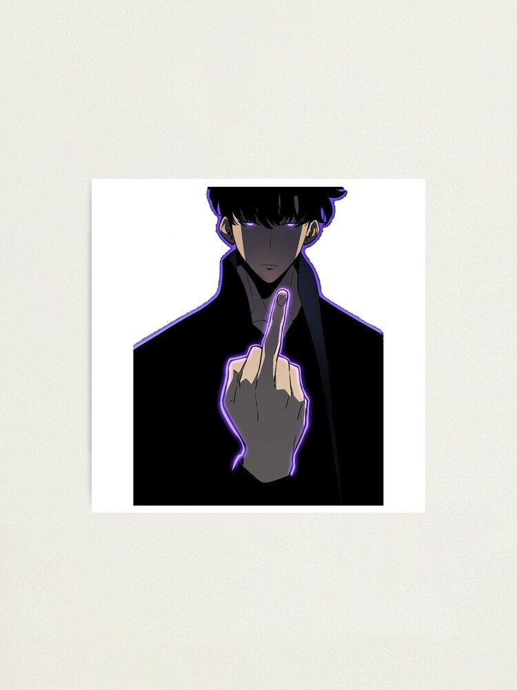"Solo Leveling - Sung Jin Woo Middle Finger" Photographic Print by Dex ...