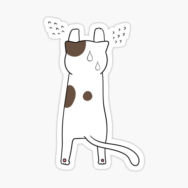 "Sweaty Cat Holding On" Sticker for Sale by FairyQueenLand | Redbubble
