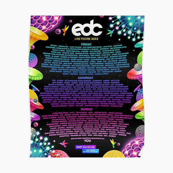 "edc las vegas lineup 2022 festival masapril" Poster for Sale by ...