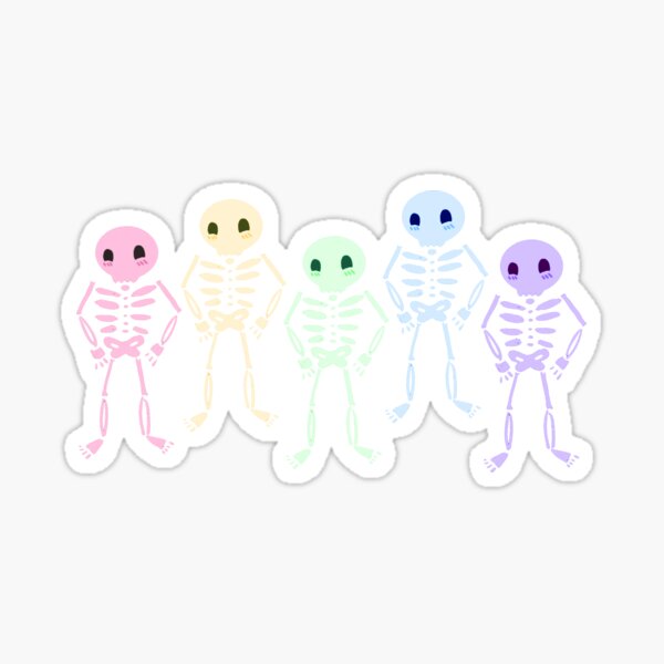 "Pastel Skeletons" Sticker by IchigoParfait | Redbubble