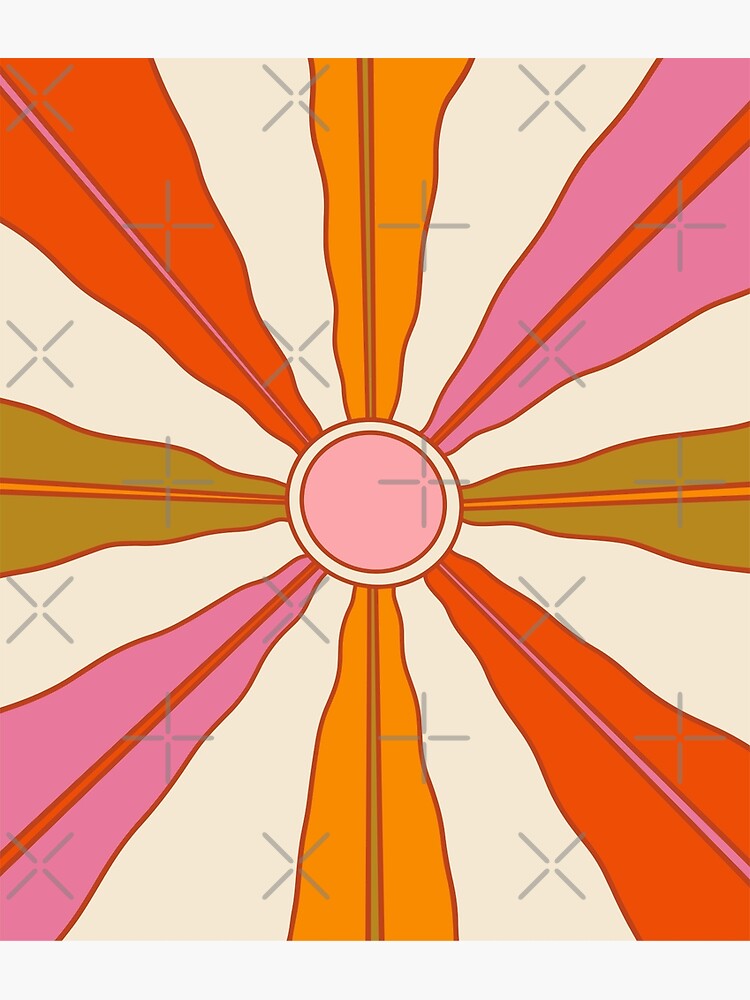 "Vintage Sun Burst 60s Colors" Poster for Sale by MaiZephyr | Redbubble