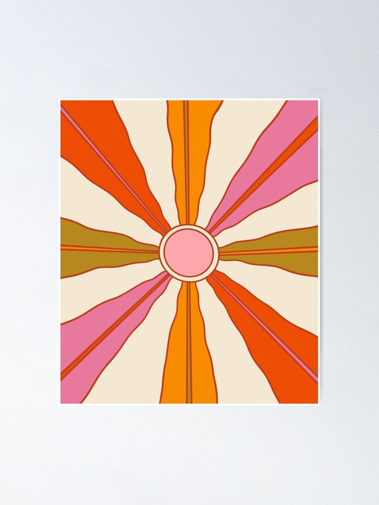 "Vintage Sun Burst 60s Colors" Poster for Sale by MaiZephyr | Redbubble