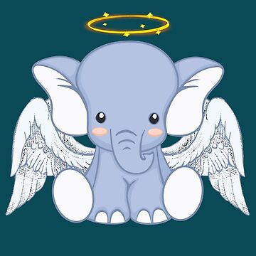 "Cute angel elephant " Sticker for Sale by sid1497 | Redbubble