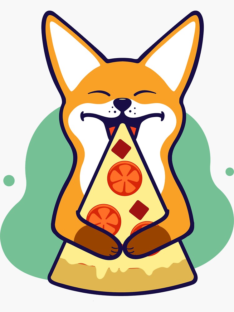 "Fox Eating Pizza | Funny Animals With Food Designs" Sticker by ...