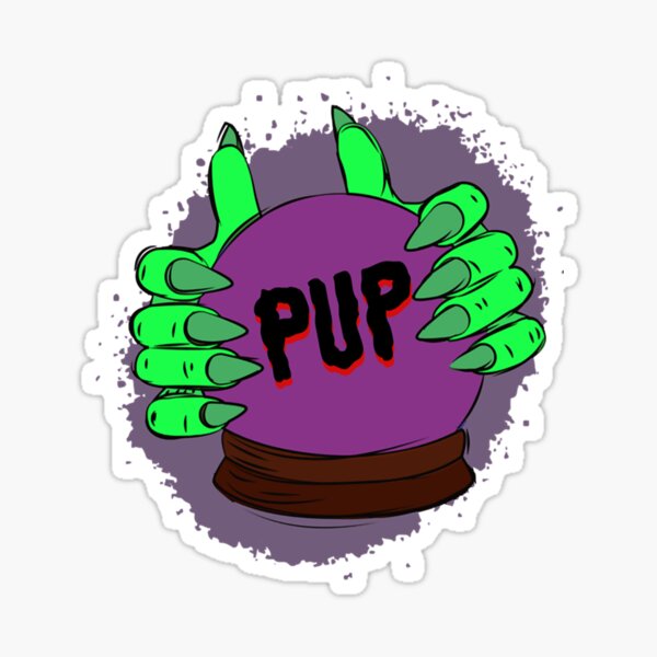 "PUP band - Crystal ball logo " Sticker by boehmuhkcasia | Redbubble