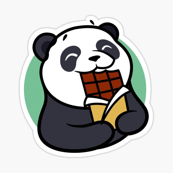 "Panda Eating Chocolate" Sticker by DanielDil | Redbubble