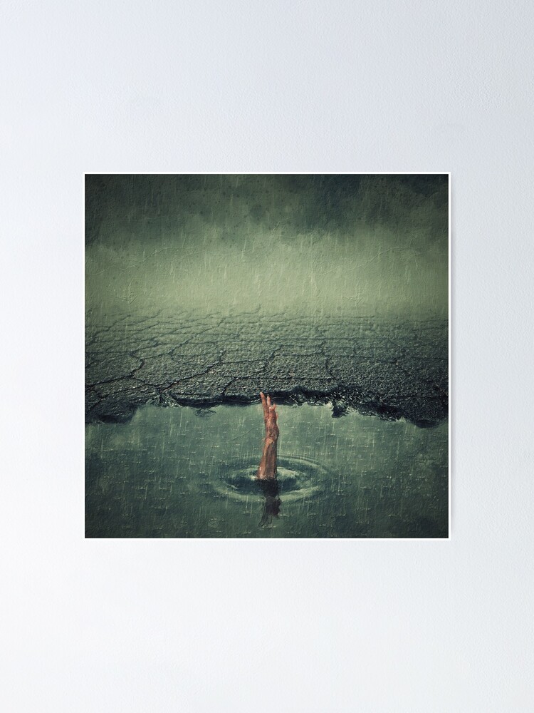 "Drowning in a puddle" Poster for Sale by psychoshadow | Redbubble